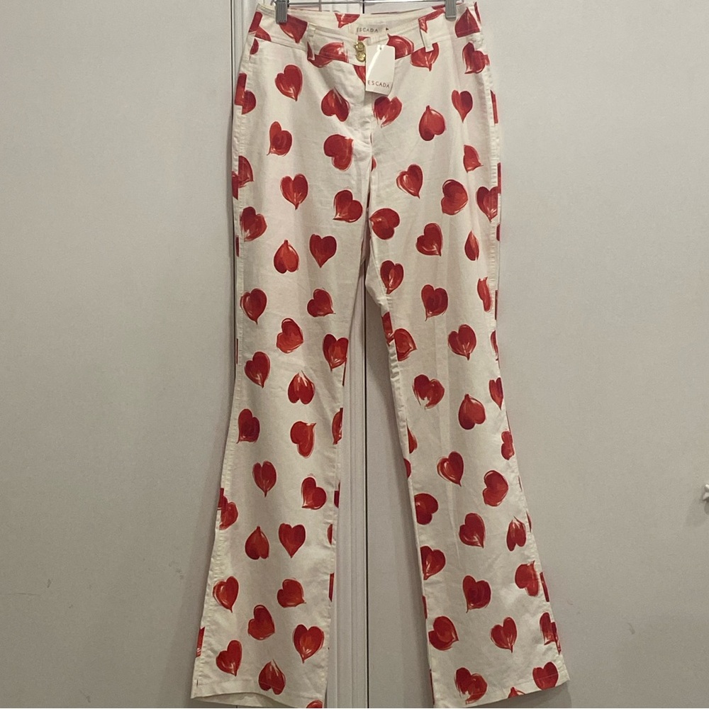 Rare Vintage Escada Red Heart Print Pants - Gem